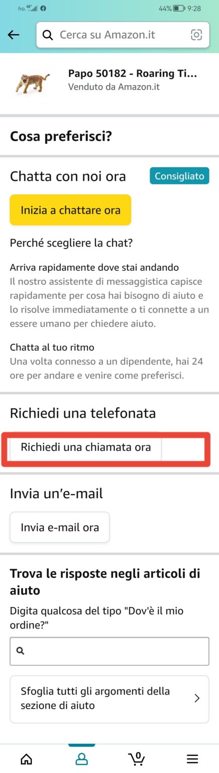 Amazon: come contattare assistenza clienti